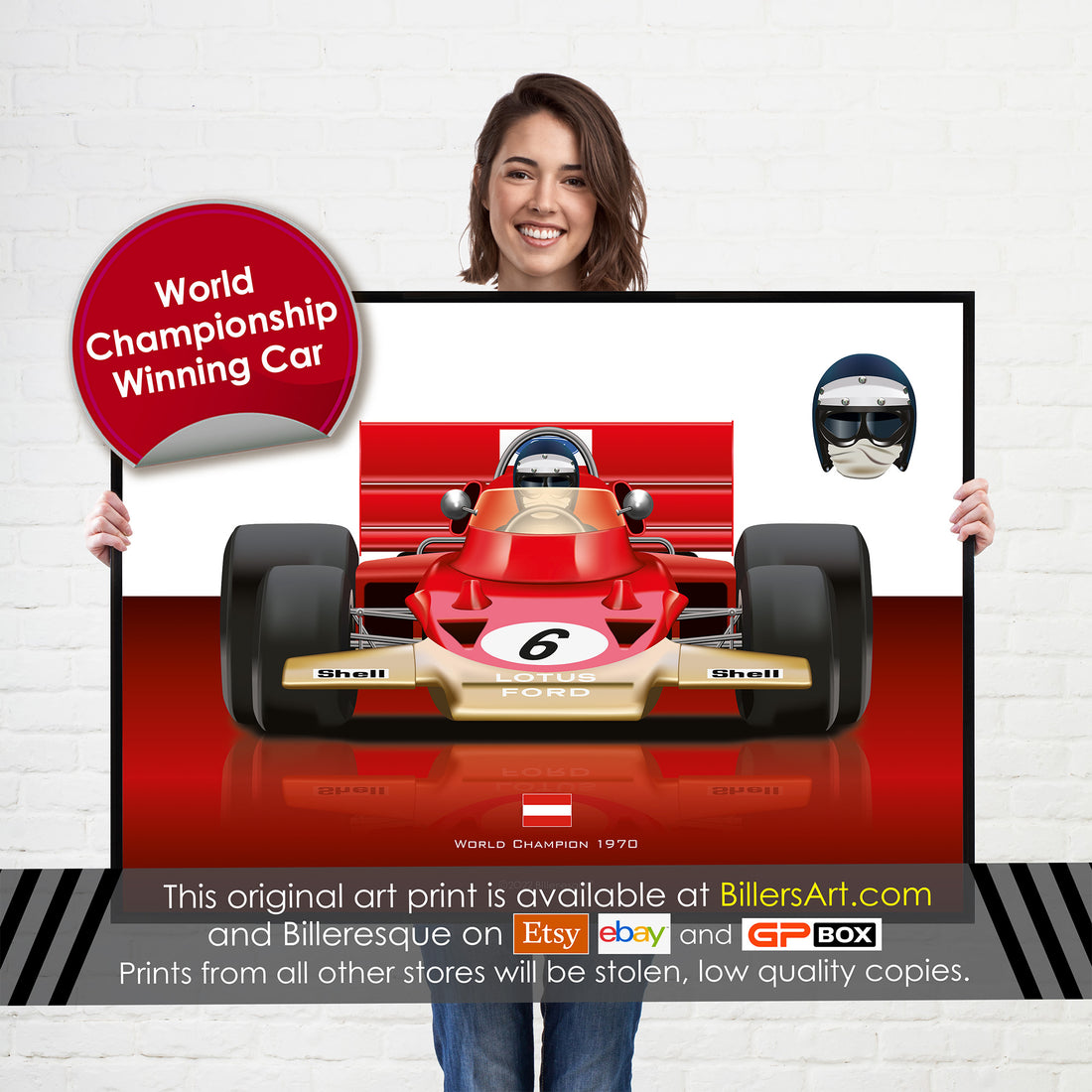 Jochen Rindt Formula 1 Lotus Ford 1970 Racing Car Print – Biller's Art