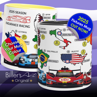 2025 WEC Endurance Racing Calendar Mug with Country Flags – Biller's Art