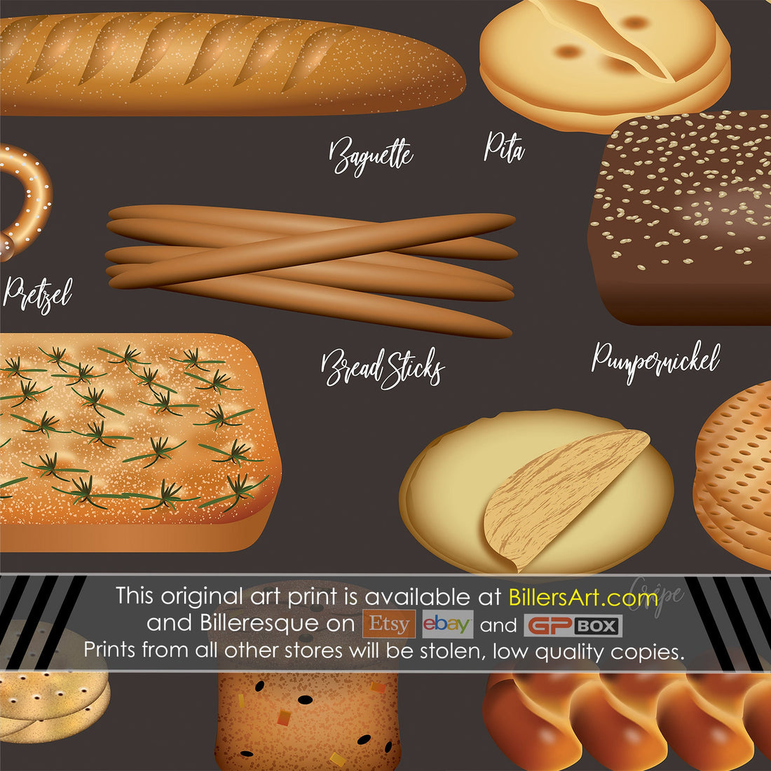 World Breads Food & Drink Print – Biller's Art