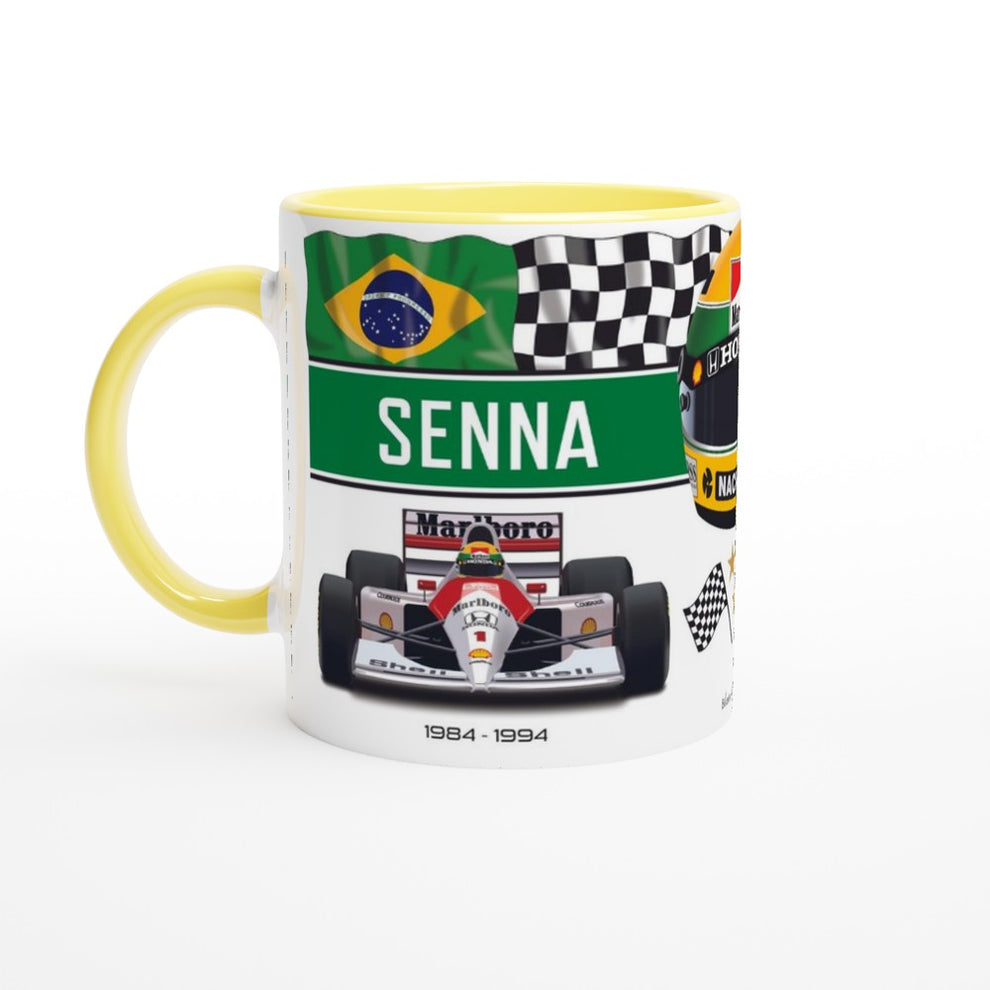 Classic World Champion Ayrton Senna's Car & Helmet Formula 1 Mug ...